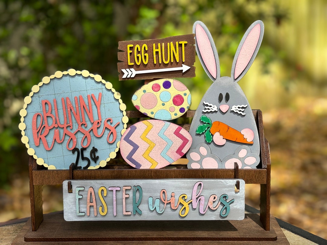 Happy Wishes, Add on for Interchangeable Wagon/shelf Sitter, Decor, Easter Decor, Tier Tray ...