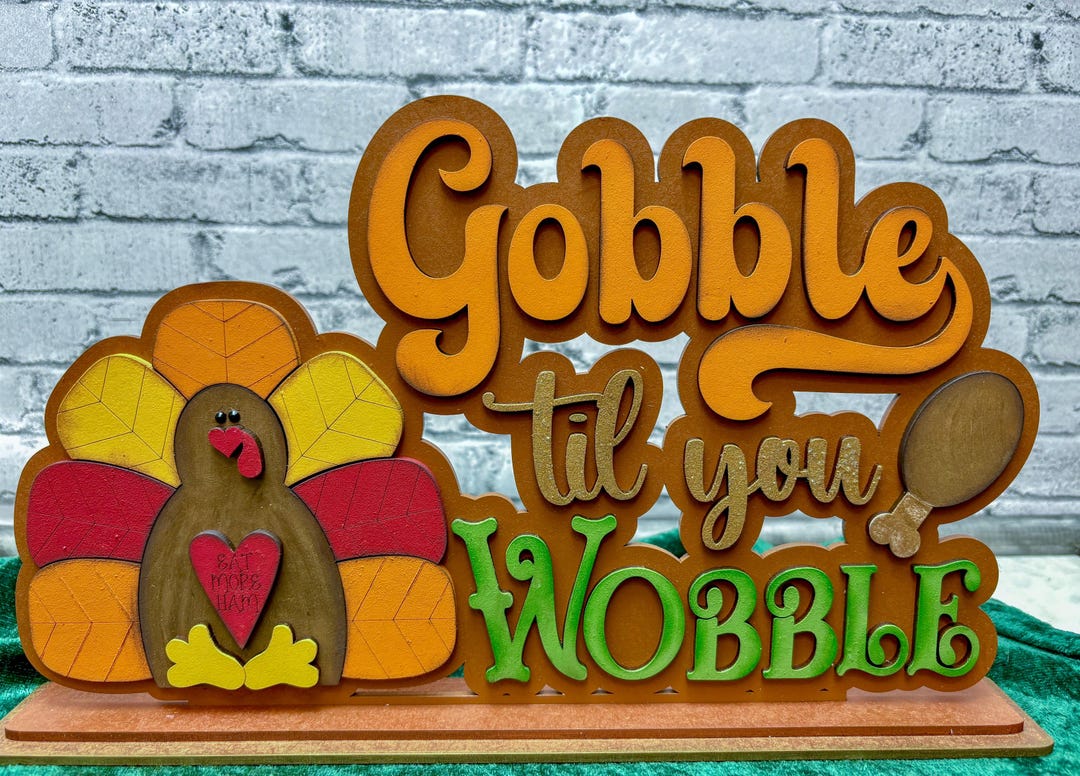 Hand-painted Thanksgiving Turkey Sign: Removable Base, Holiday Decor ...