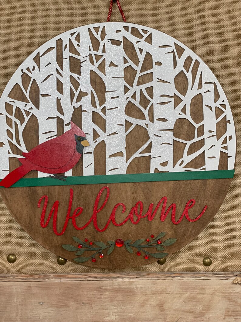 Cardinal Door Decor, Front Door Hanger - Etsy