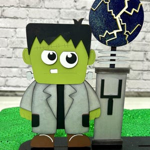 Hand-painted Frankenstein & Bride Stand: Halloween Mantle Decor, - Etsy