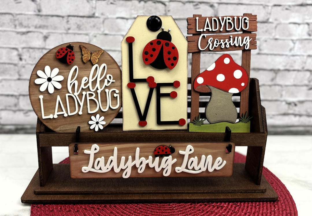 Ladybug Lane Shelf Sitter Decor: Interchangeable Wagon/shelf, Farmhouse ...