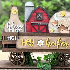Hey Heifer, Highland Cow, Wagon/shelf Interchangeable Decor, Home Decor ...