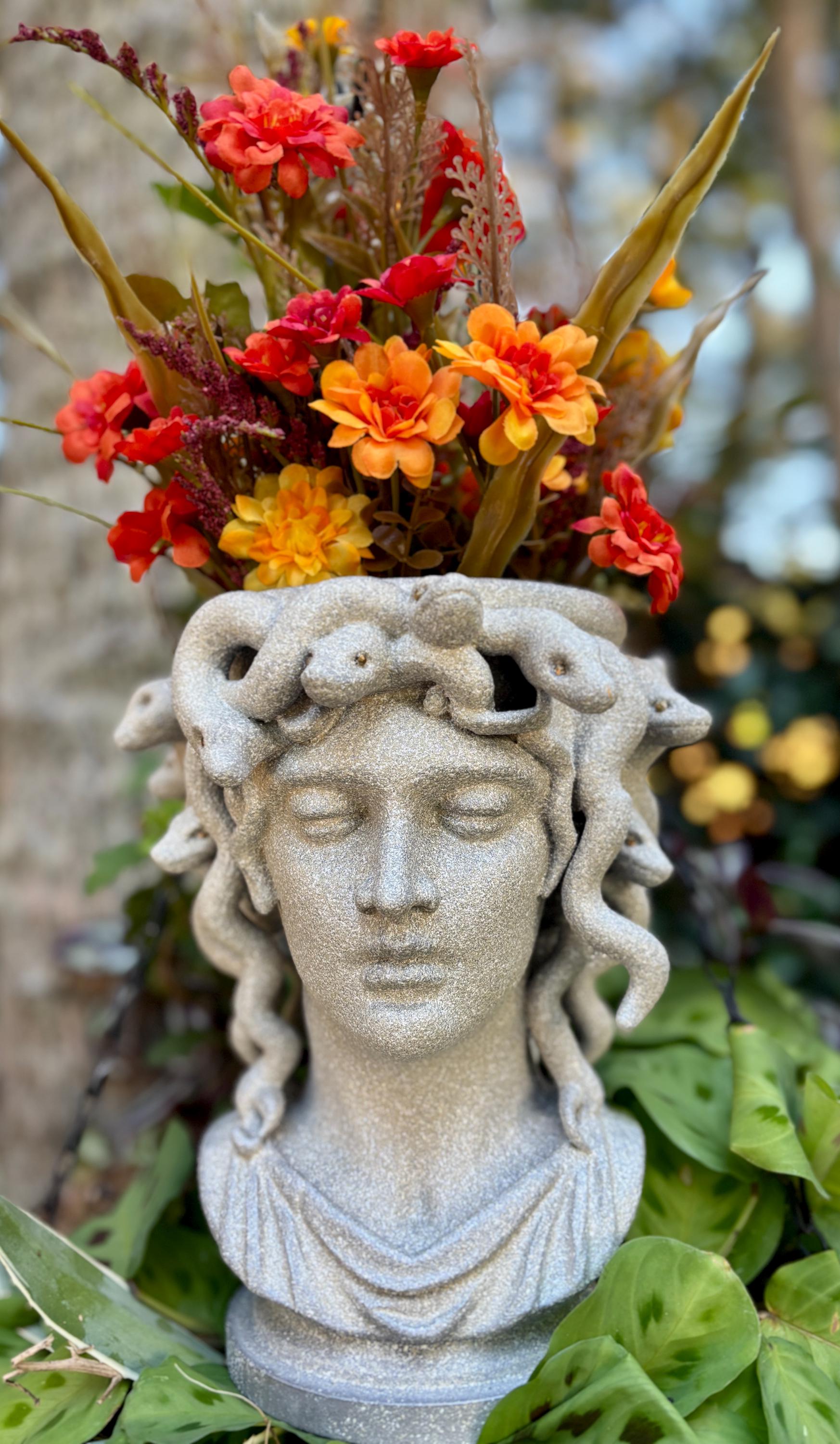 3D Printed Medusa Bust Planter: Gothic Mythological Decor - Etsy