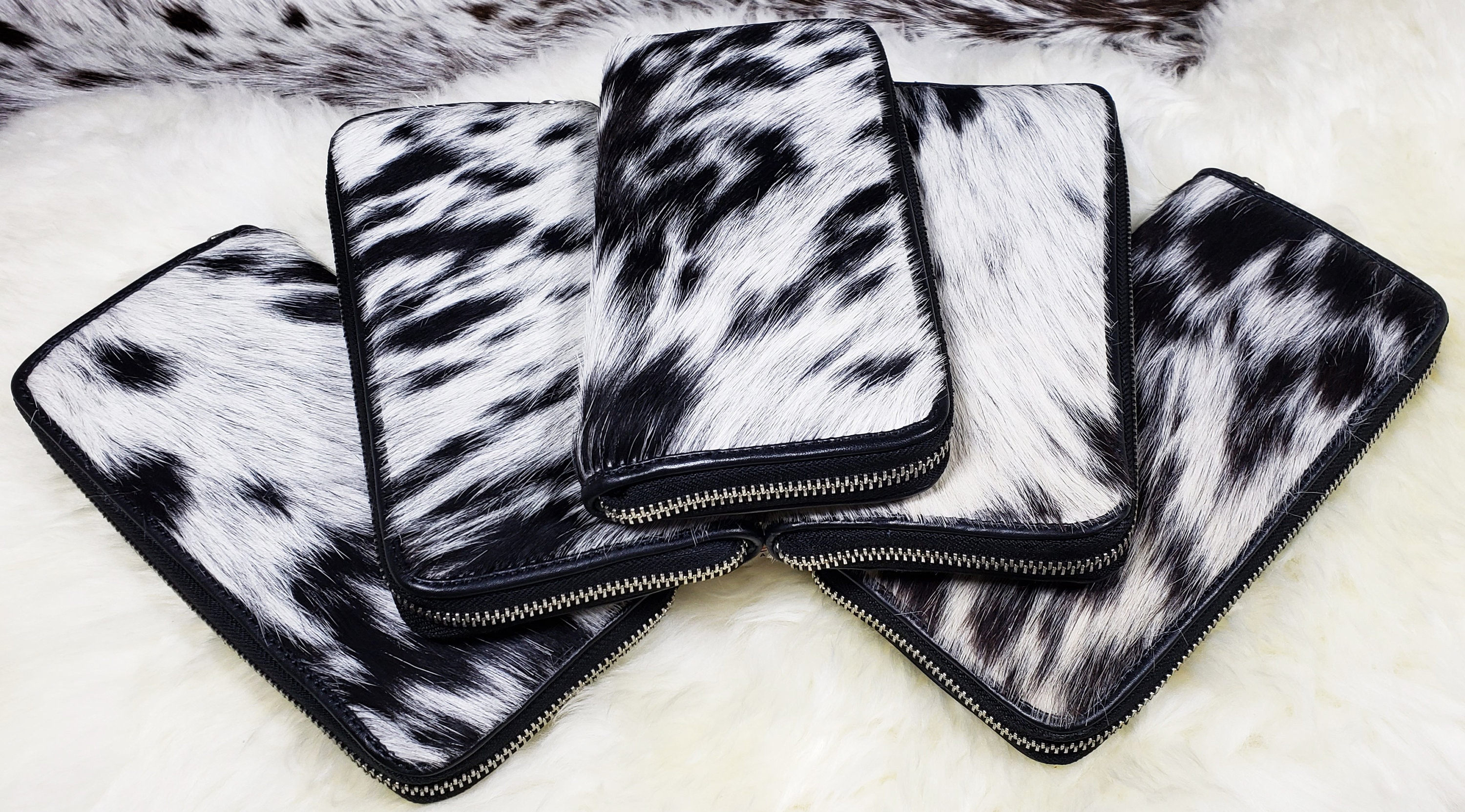 Cowhide Wallets for Women Slim Wallet Bifold Black Leather | Etsy