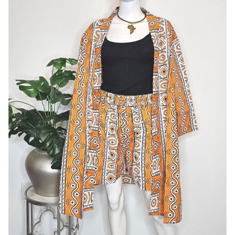 Ankara Kimono and Shorts - Etsy