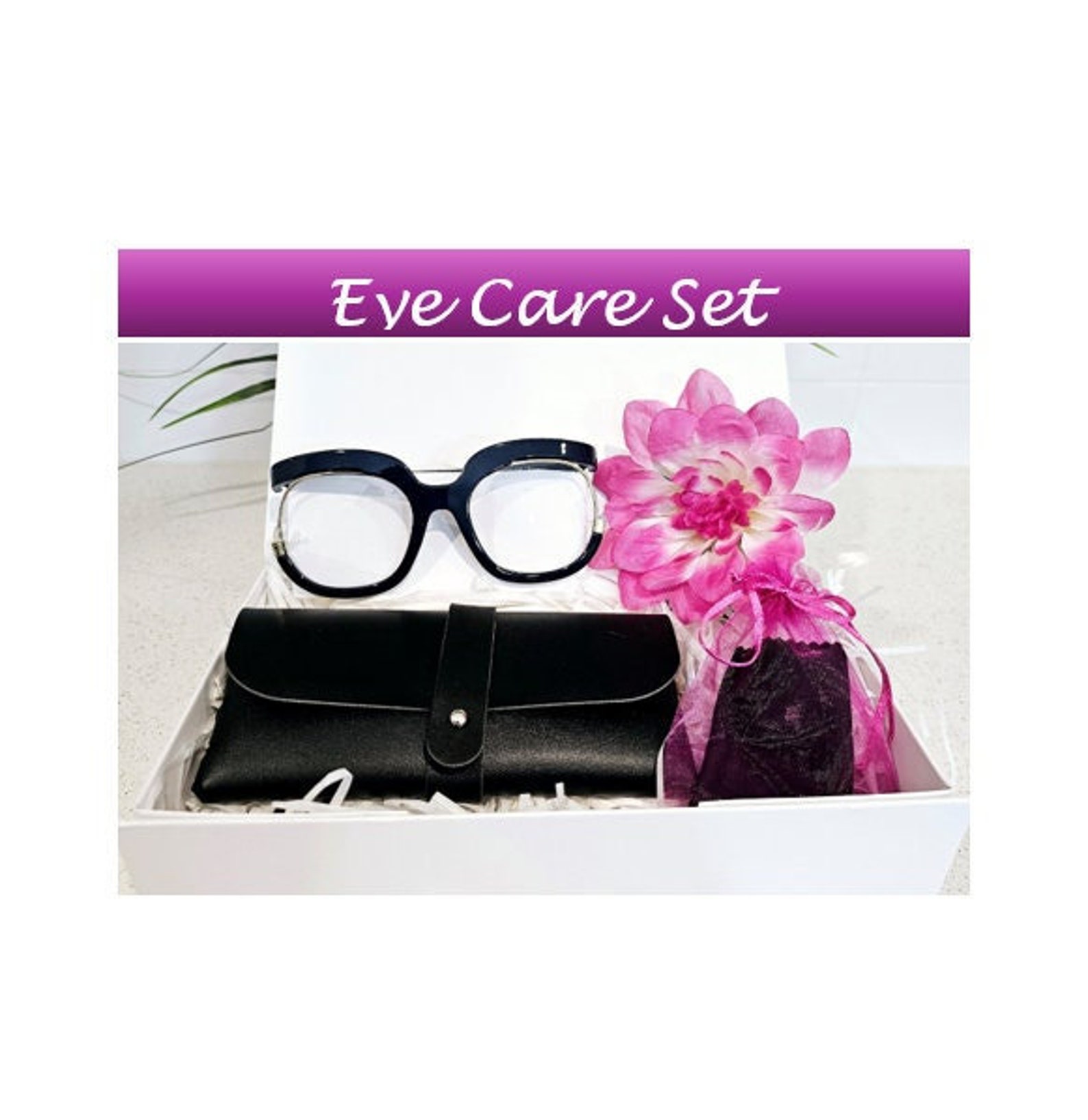 Oversized Round Blue Light Blocking Glasses: Retro Fashion Gift Set - Etsy
