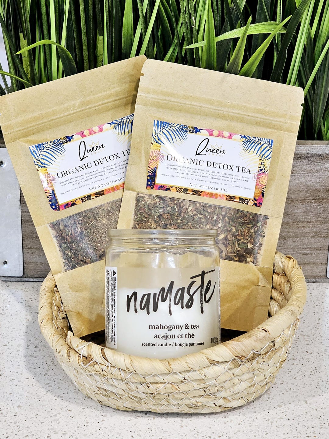 Clean Me Out DETOX Tea Mini Gift Basket With Namaste Candle - Create ...