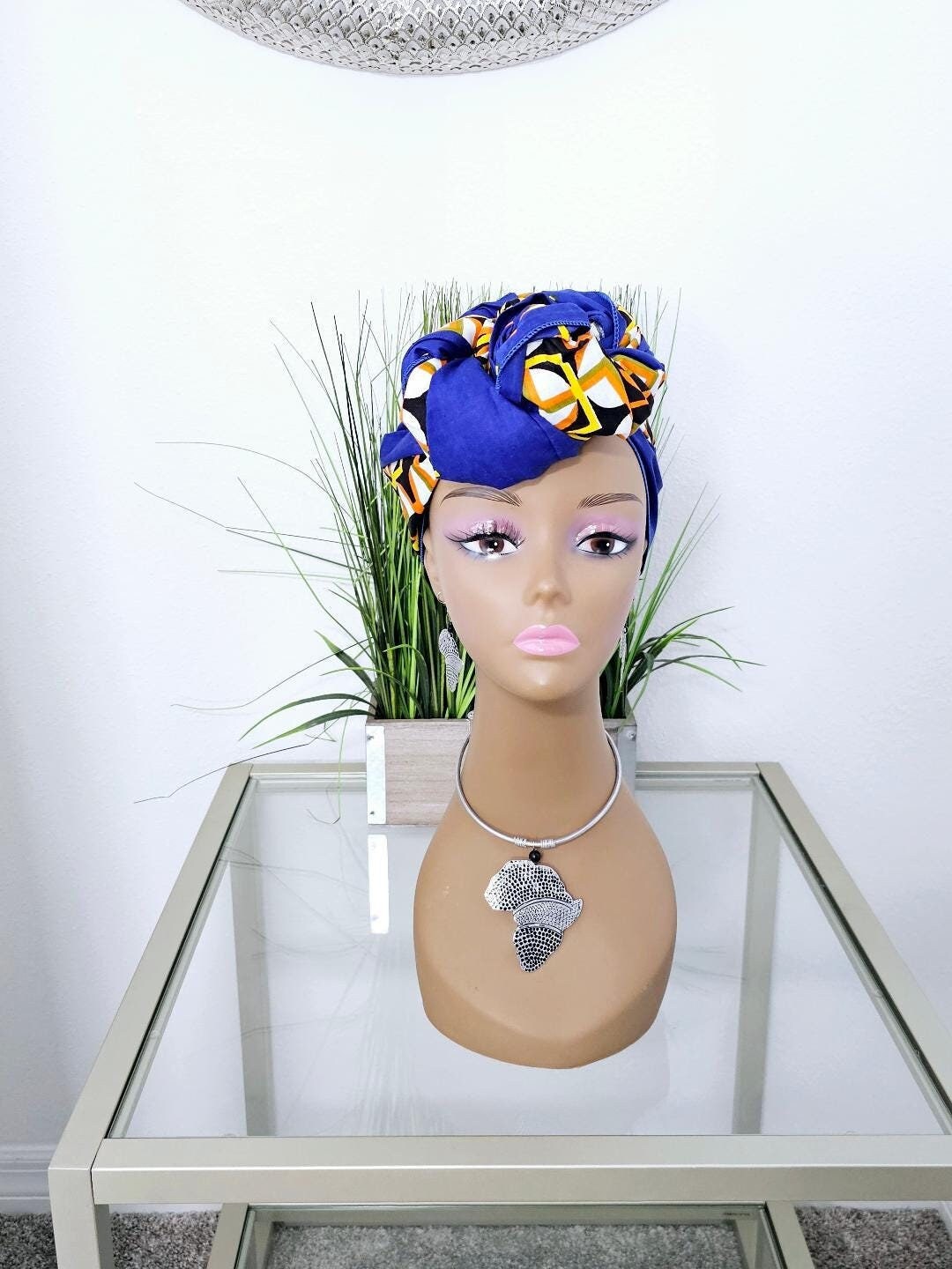 Multi Color Head Wrap Turban Scarf Hair Wrap Head Covering / Ankara ...