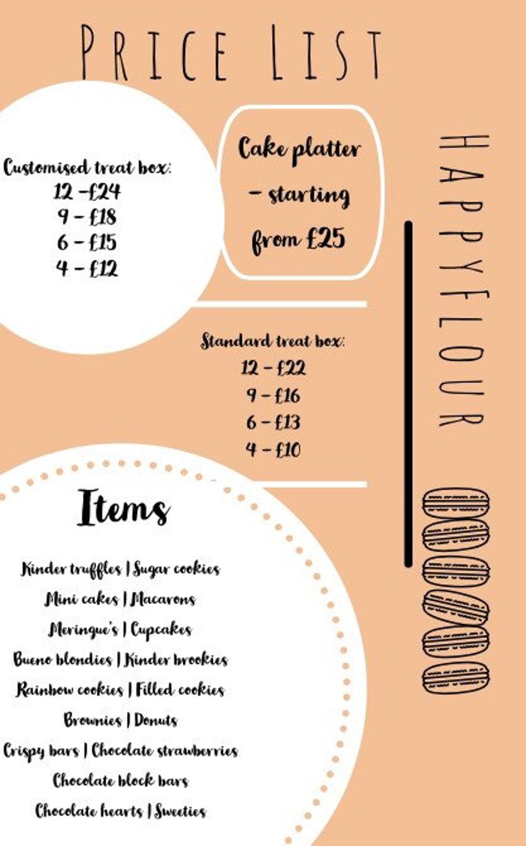 Price List - Etsy