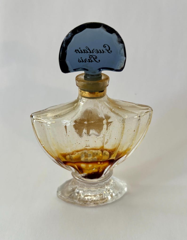 Vintage Glass Shalimar Perfume Bottle by Guerlain, Paris, Blue Glass ...
