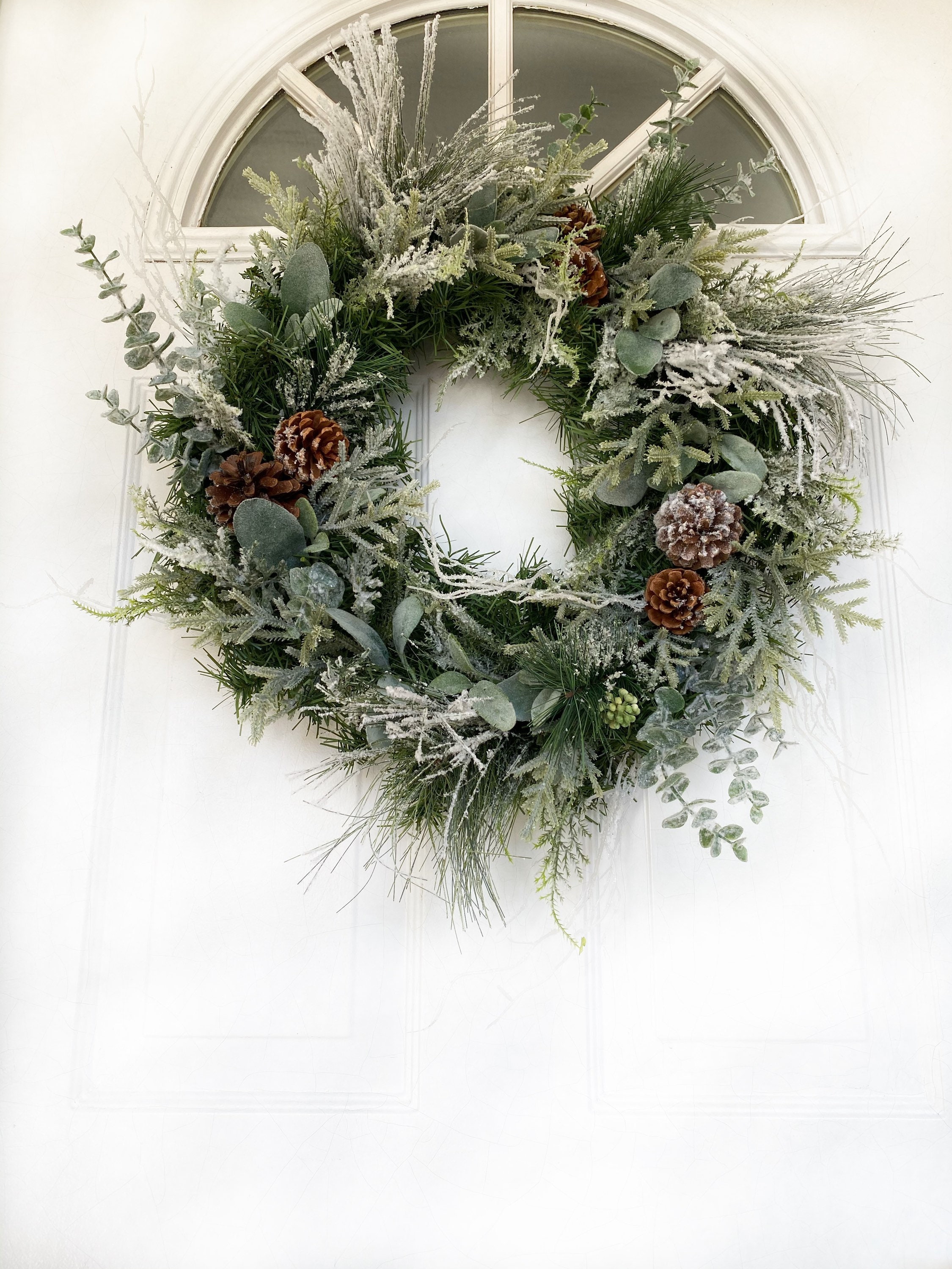 Corona de Navidad helada corona navideña flocada - Etsy España