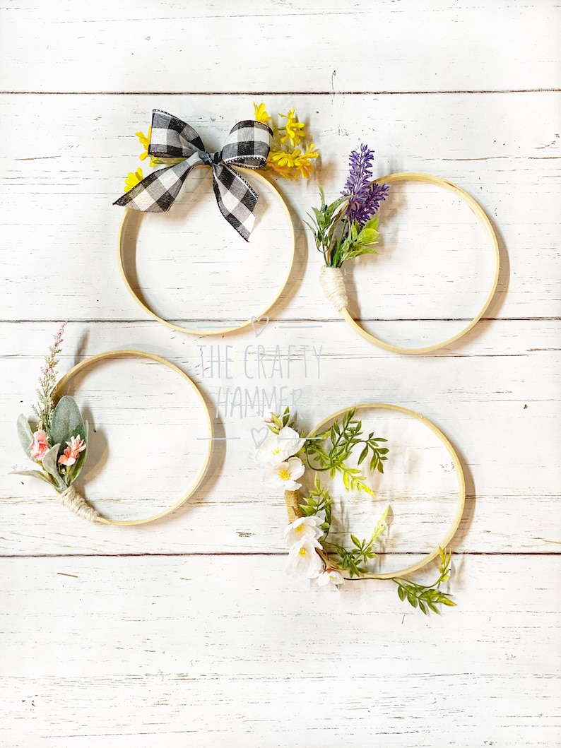 Mini Wreaths 6 Mini Wreath Embroidery Hoop Wreath - Etsy