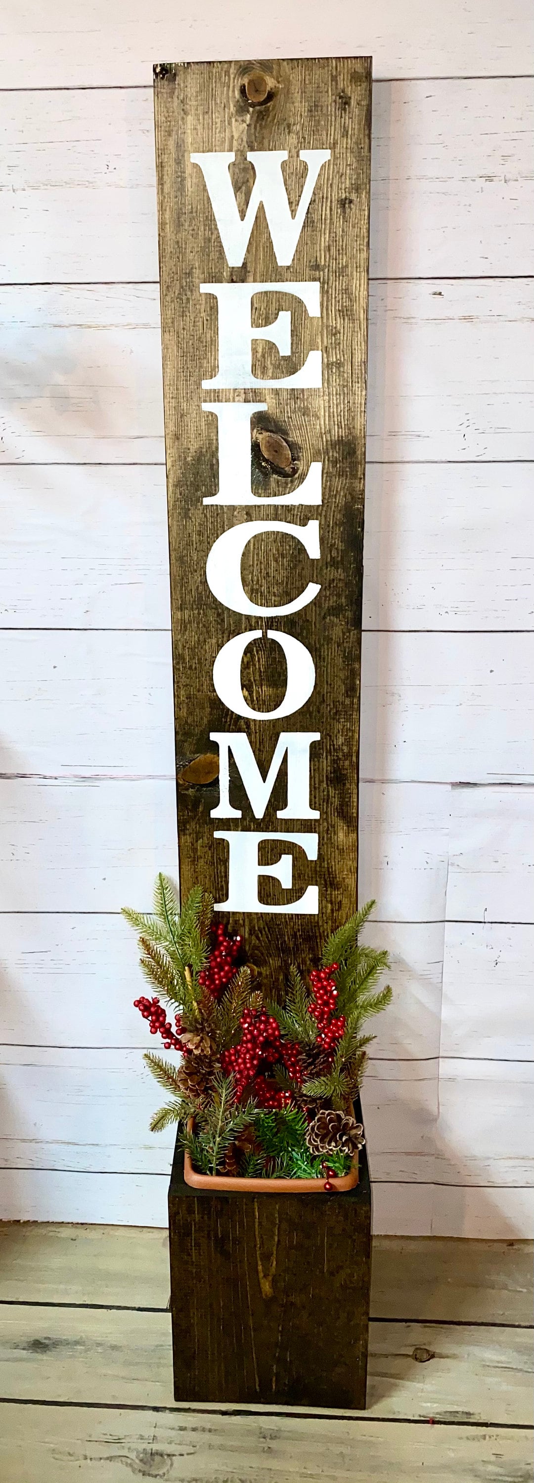 Large Welcome Sign With Planter Welcome Wood Planter Box - Etsy UK