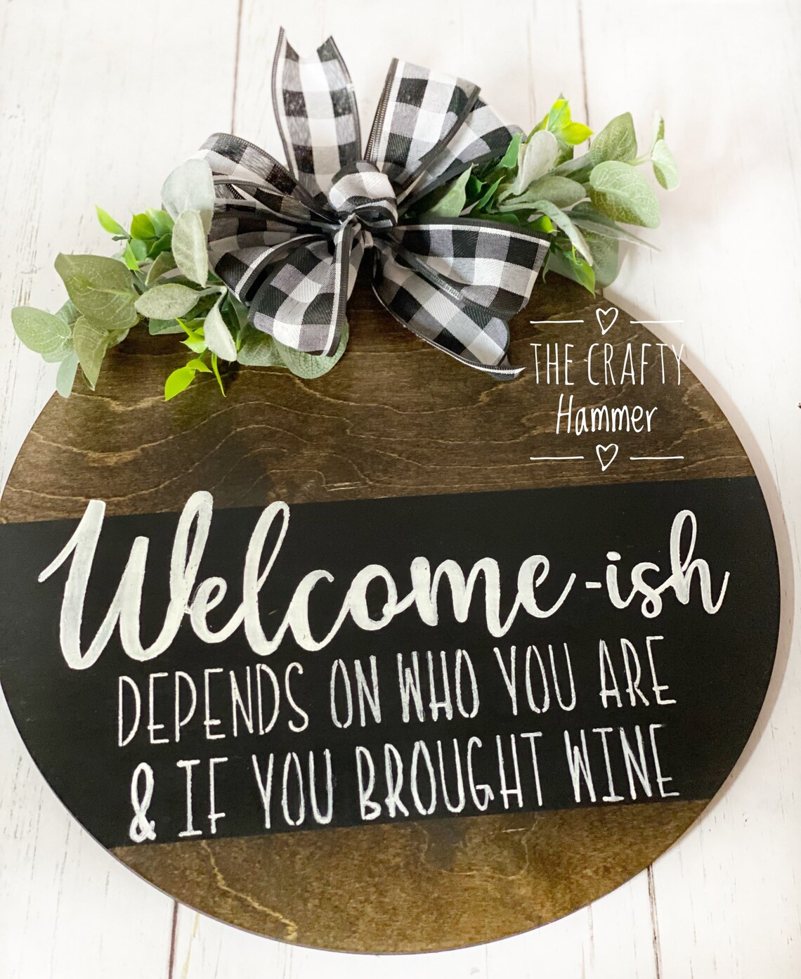 Custom Double Sided Wood Round Double Sided Wood Hanger - Etsy