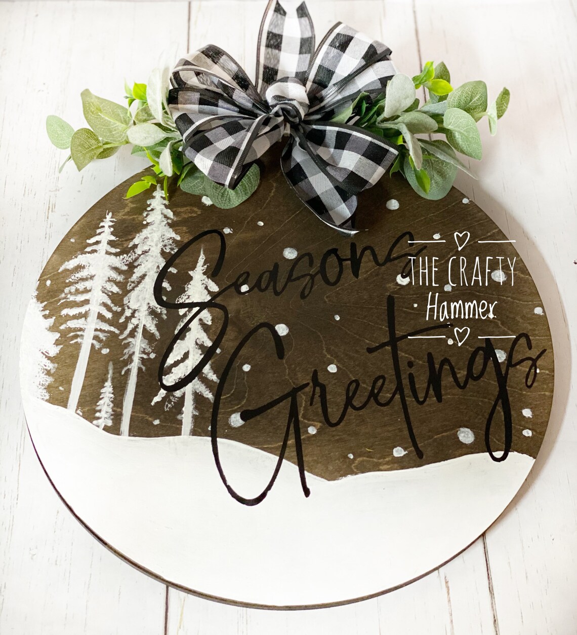 Custom Double Sided Wood Round Double Sided Wood Hanger - Etsy