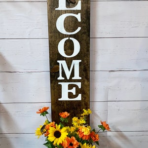 Large Welcome Sign With Planter | Welcome Wood Planter Box ...