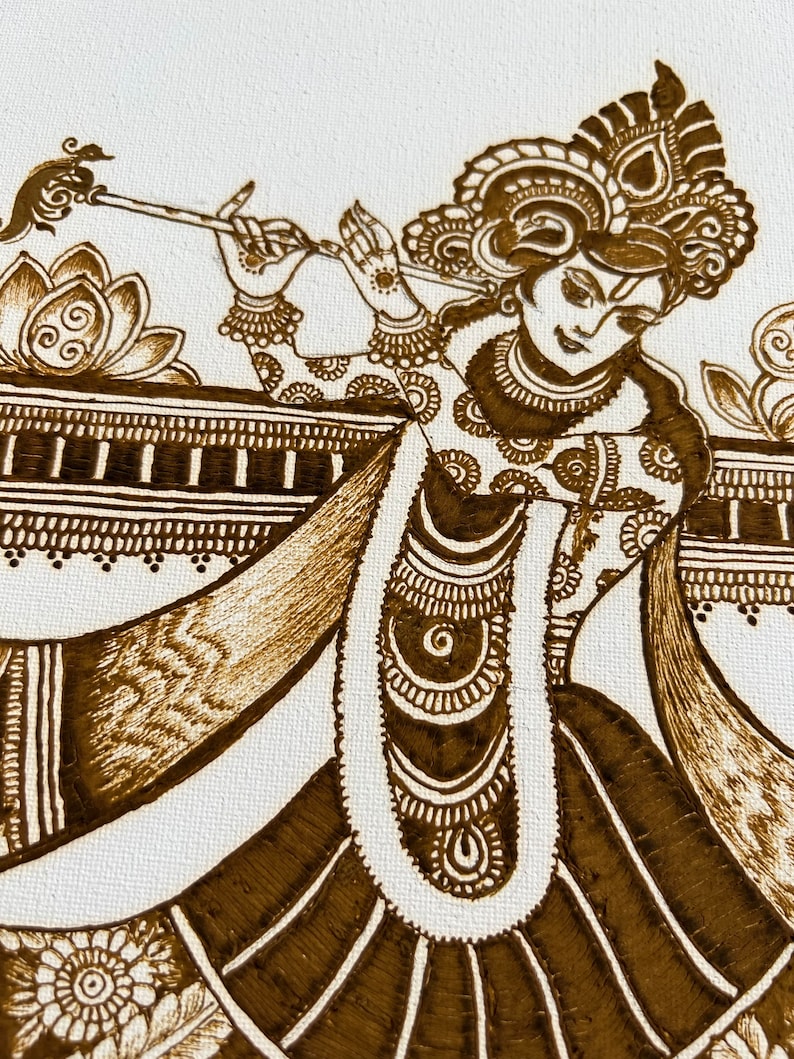 Krishna Henna Art on Canvas - Etsy