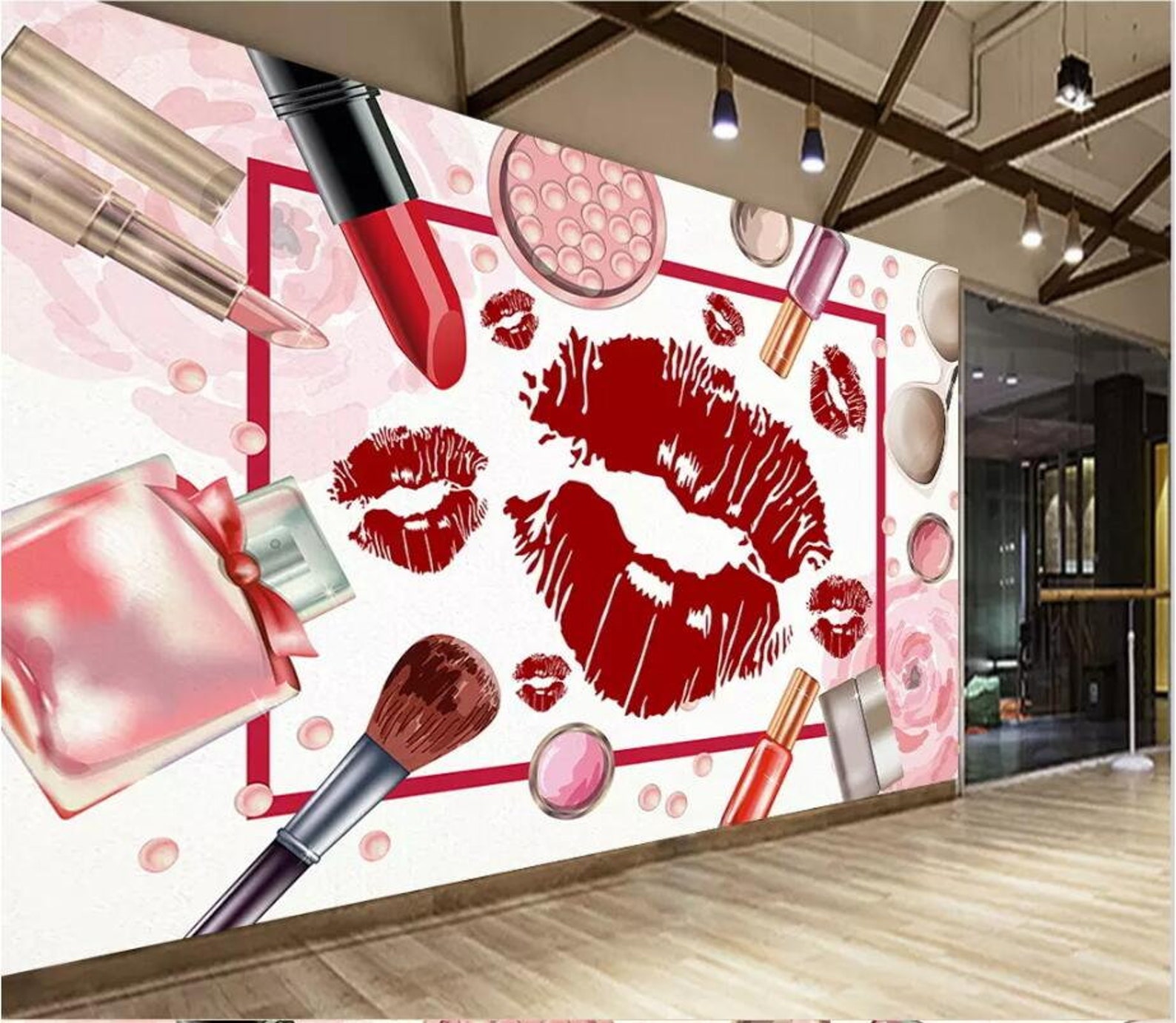 3D Exquisite Makeup ZZ3605 Self-adhesive Wallpaper Mural Peel and Stick ...