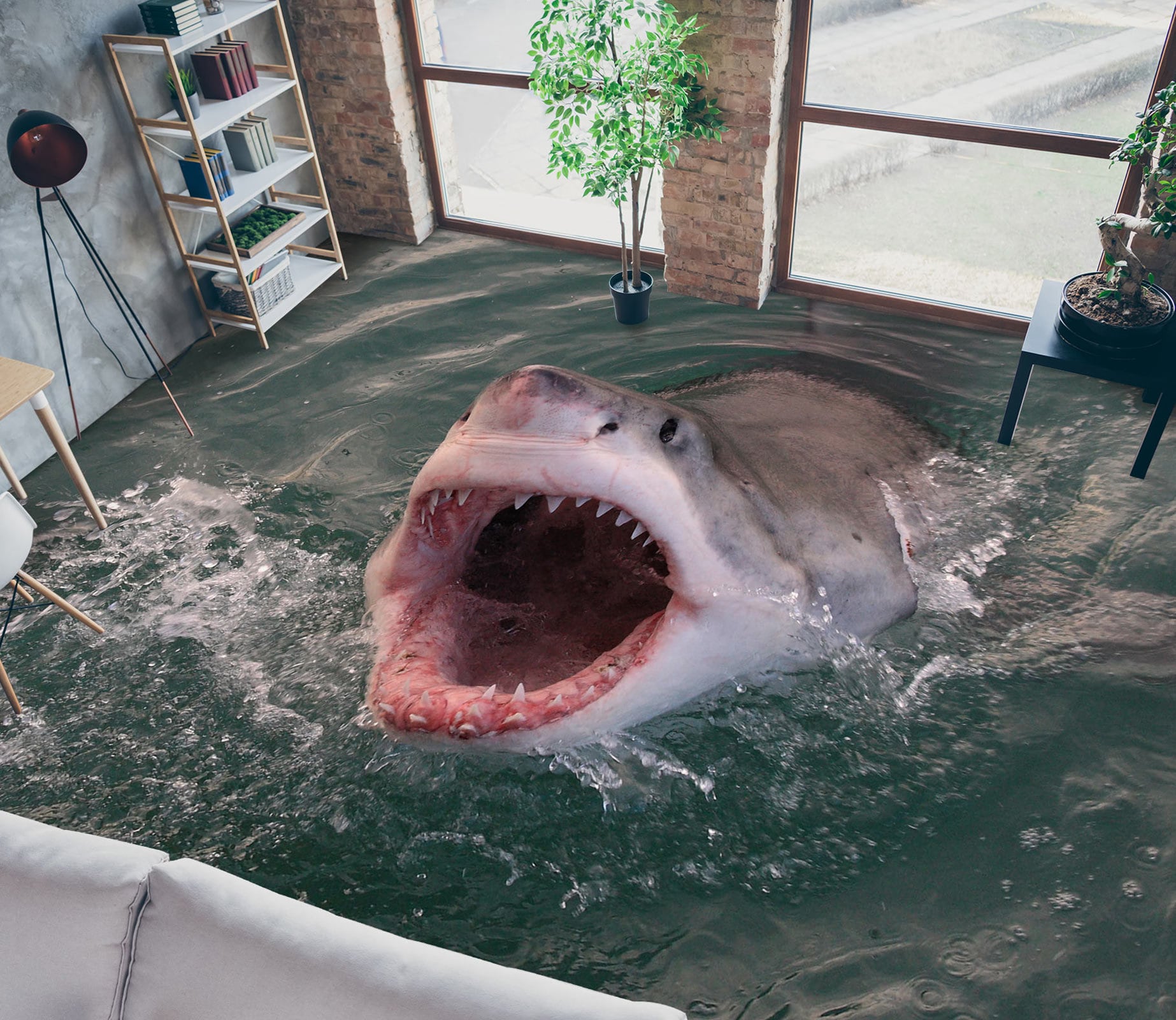 3D Sharp Shark Teeth JJ7887FF Floor Wallpaper Murals Self-adhesive ...