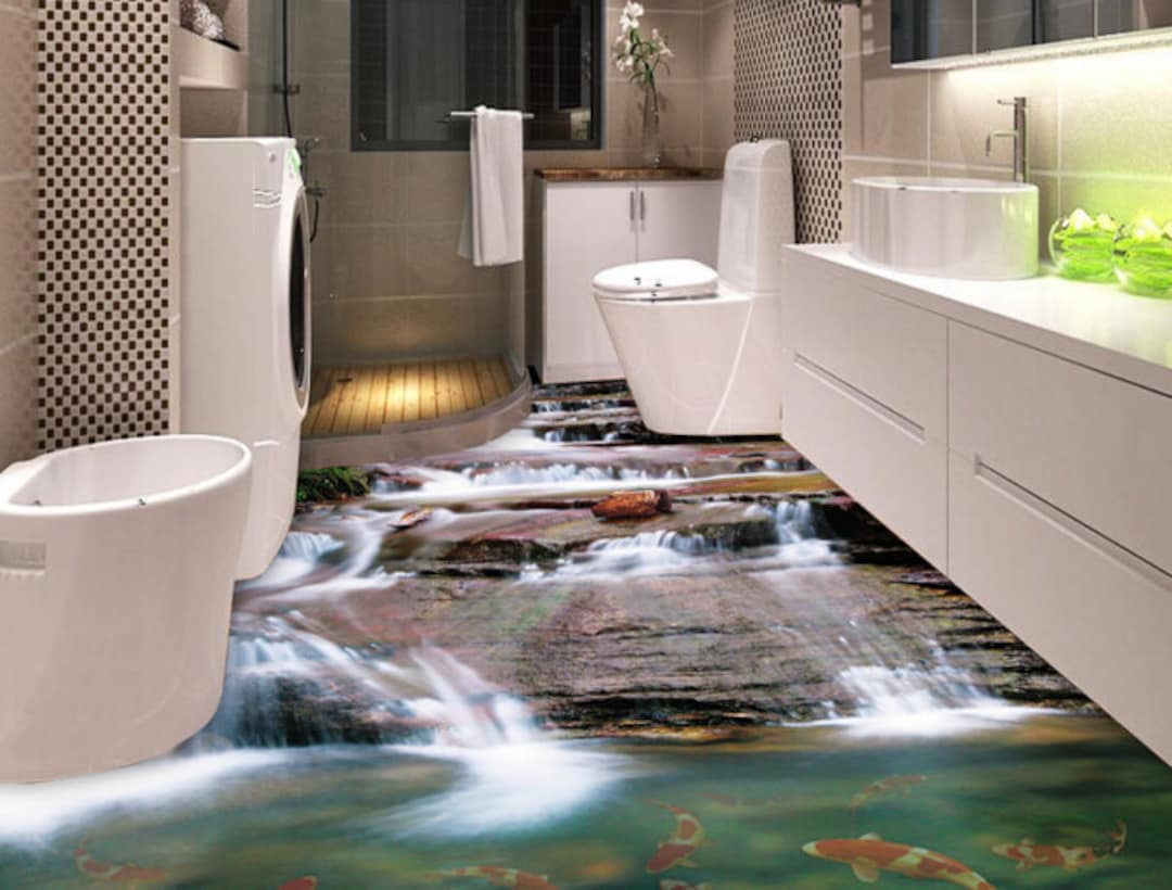 3D Clean Water JJ4436FF Floor Wallpaper Murals Self-adhesive Removable ...