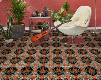 3D Red Pattern 1357 Floor Wallpaper Murals Self-adhesive Removable ...