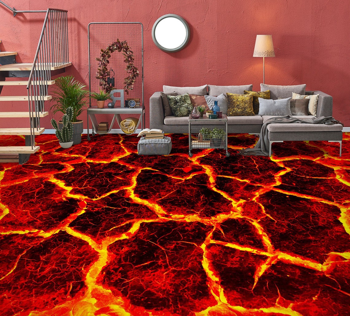 3D Hot Lava JJ4272FF Floor Wallpaper Murals Self-adhesive Removable ...