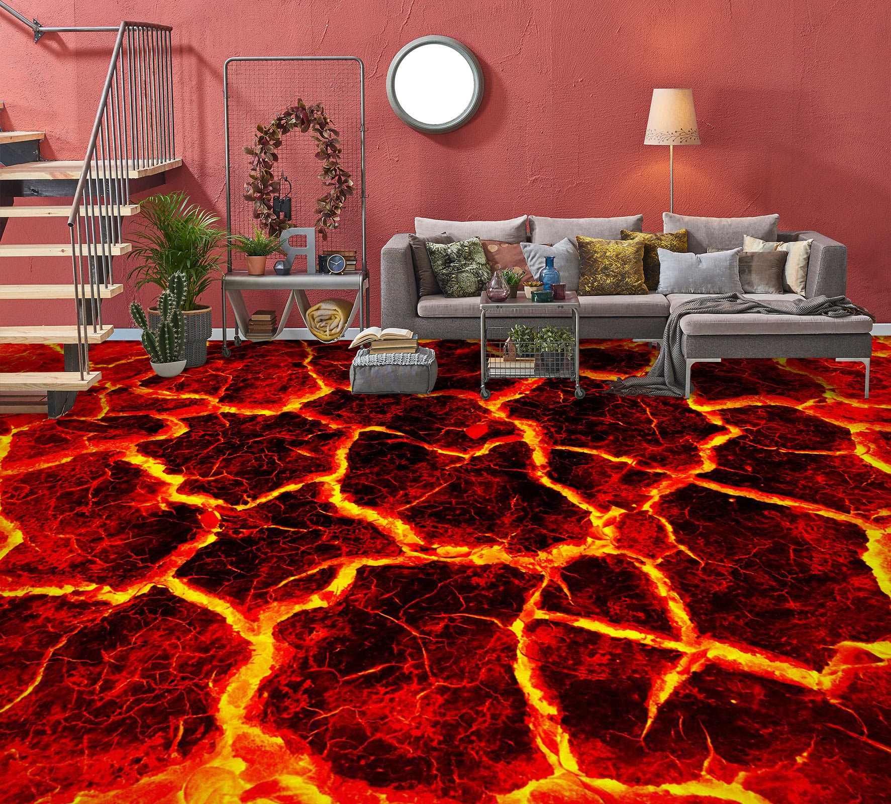 3D Hot Lava JJ4272FF Floor Wallpaper Murals Self-adhesive Removable ...