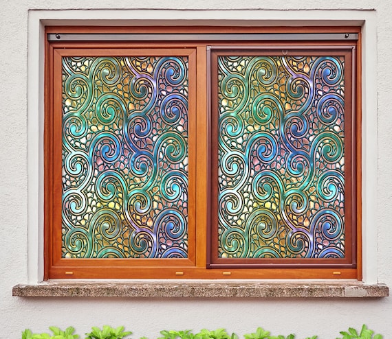 3D Fun Style W804 Window Film Print Sticker Cling Stained - Etsy