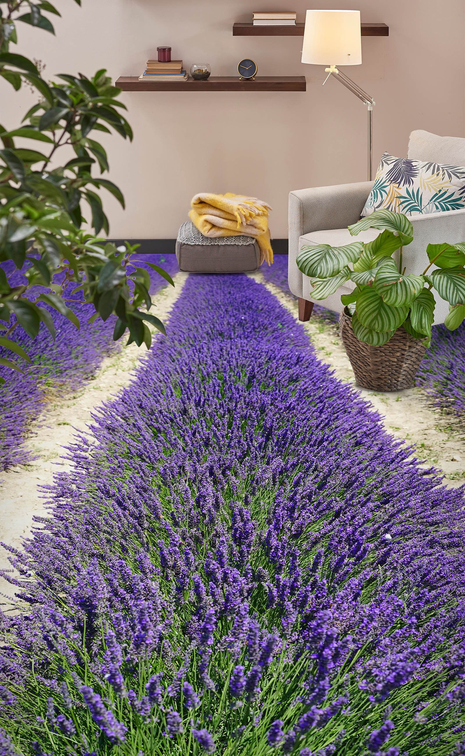 3D Liebe Lavendel JJ3366FF Boden Tapete Wandbilder | Etsy