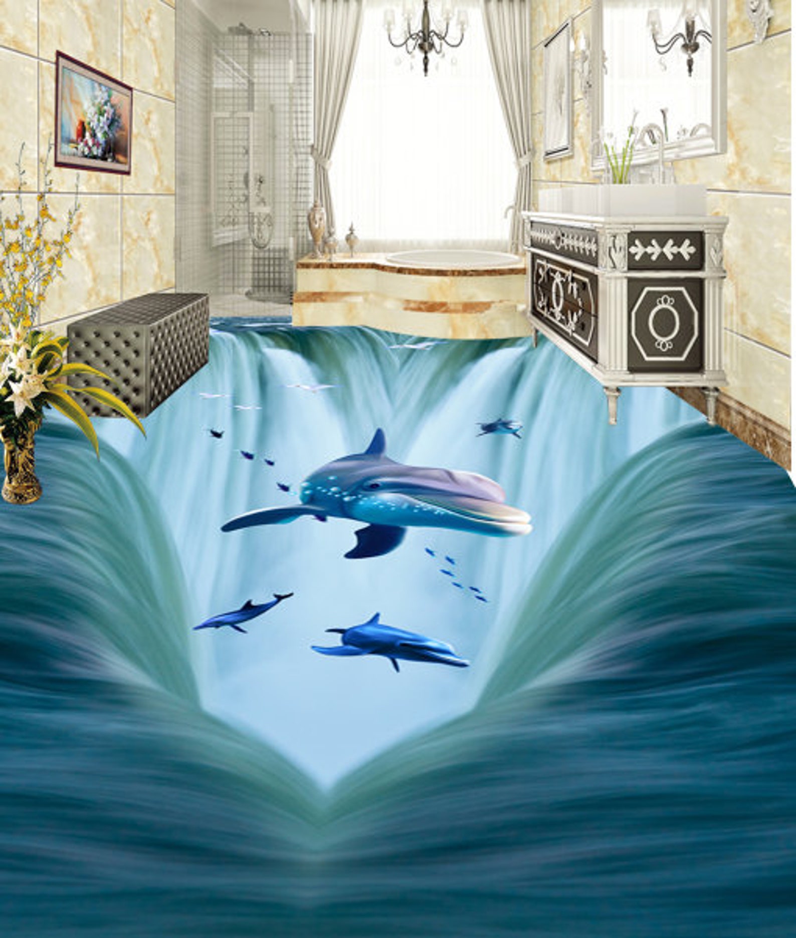 3D Audacity JJ4397FF Floor Wallpaper Murals Self-adhesive Removable ...