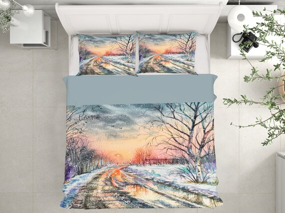 Home & Living 3D Winter Scenery Oil Painting ZZD1883 Duvet Cover ...