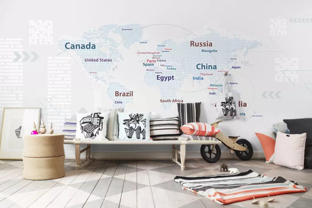 Mapa de letras 3D ZZ1623 Fondo de pantalla autoadhesivo Mural Peel and ...