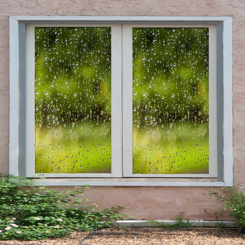 3D Fresh Raindrops W962 Window Film Print Sticker Cling Stained Glass ...