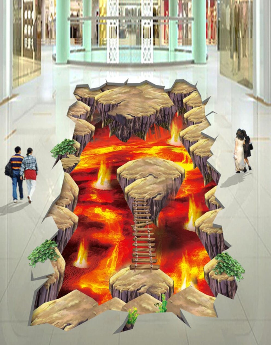 3D Horror Lava JJ5581FF Floor Wallpaper Murals Self-adhesive Removable ...
