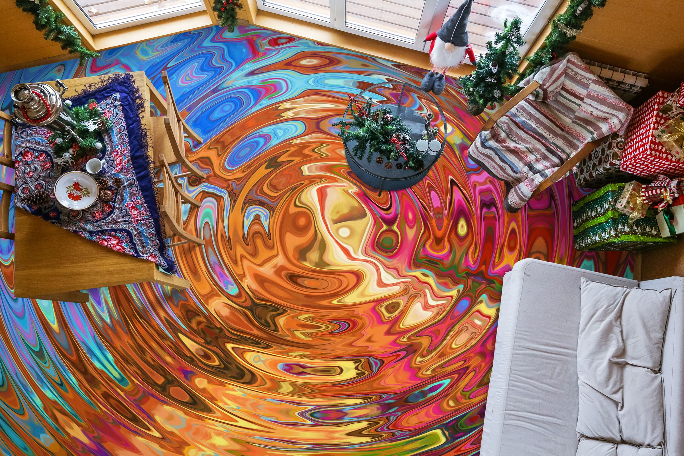 3D Colored Water Ripples JJ7317FF Floor Wallpaper Murals - Etsy UK