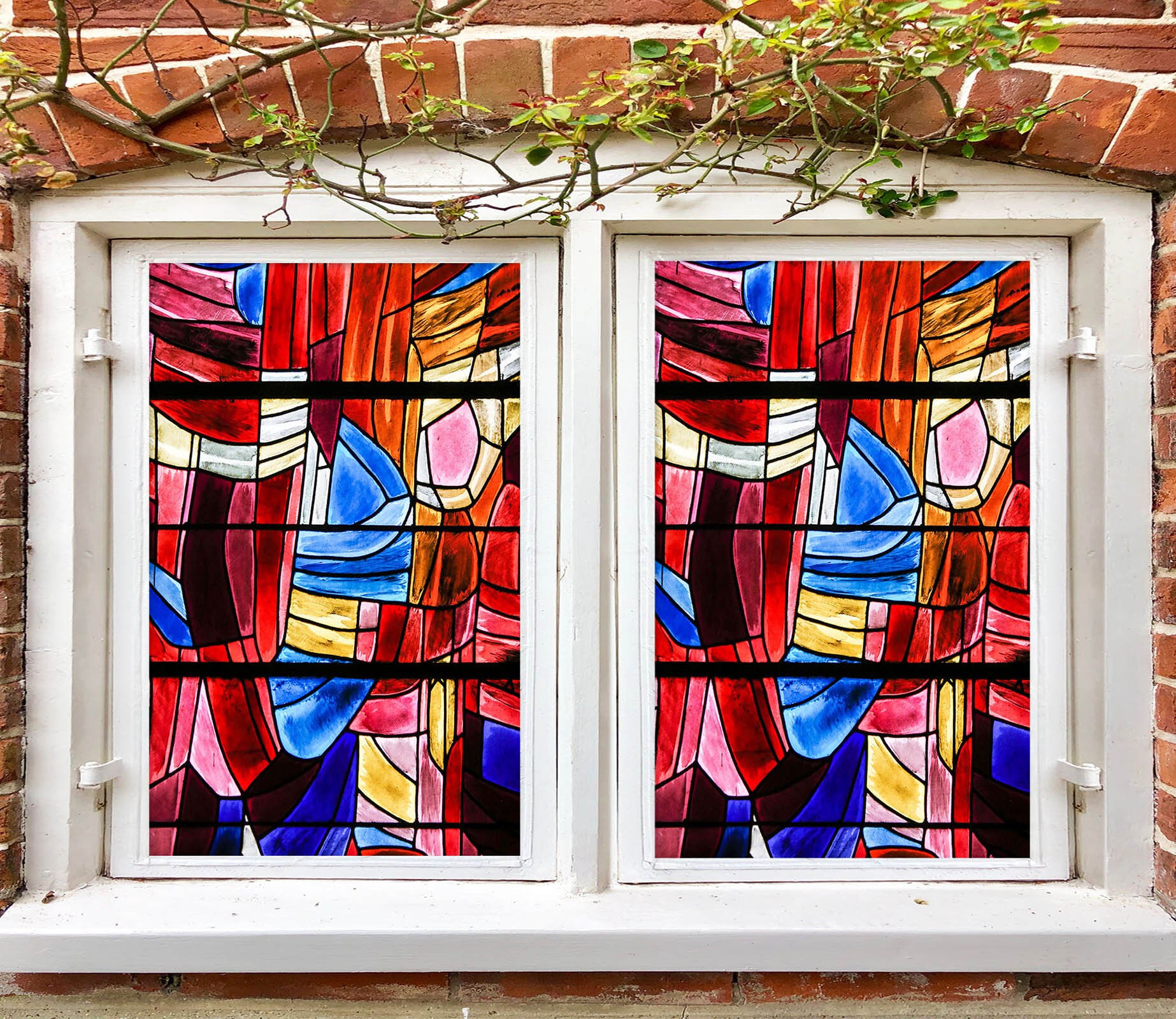 3D Interlaced Colors W1339 Window Film Print Sticker Cling | Etsy