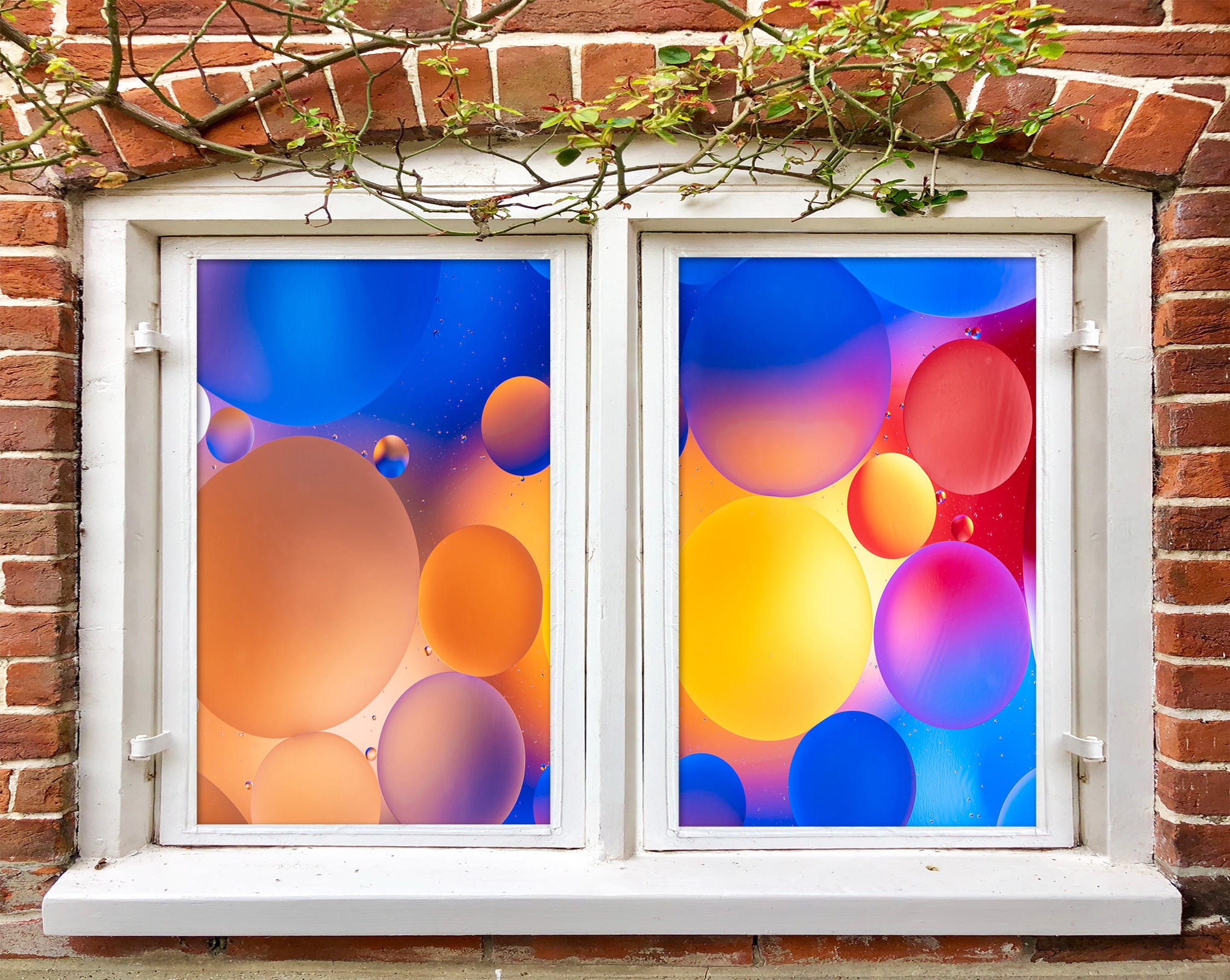 3D Round Bubble WD4188 Window Film Print Sticker Cling Stained Glass ...