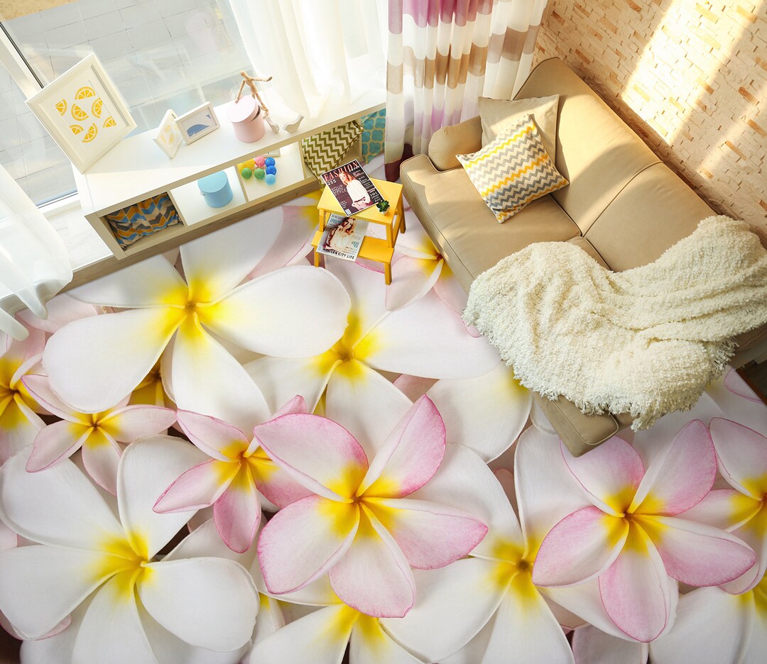 3D Pink Gradient Flowers JJ7071FF Floor Wallpaper Murals Self-adhesive ...