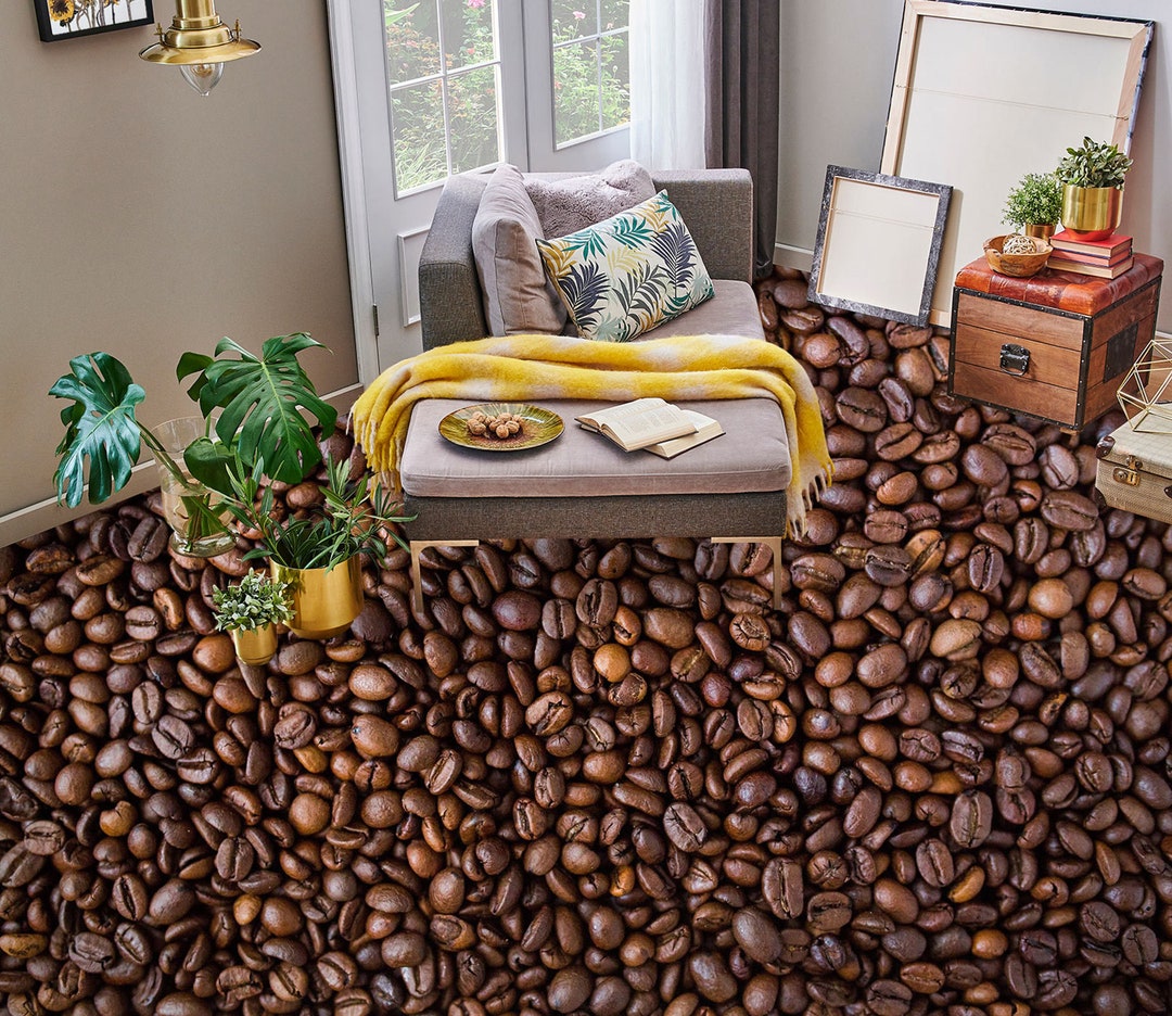 3D Coffee Beans JJ3272FF Floor Wallpaper Murals Self-adhesive Removable ...