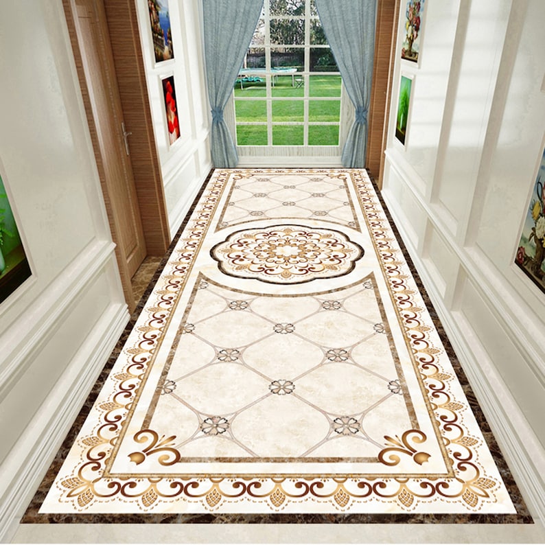 3D Center Lotus JJ6358FF Floor Wallpaper Murals Self-adhesive Removable ...