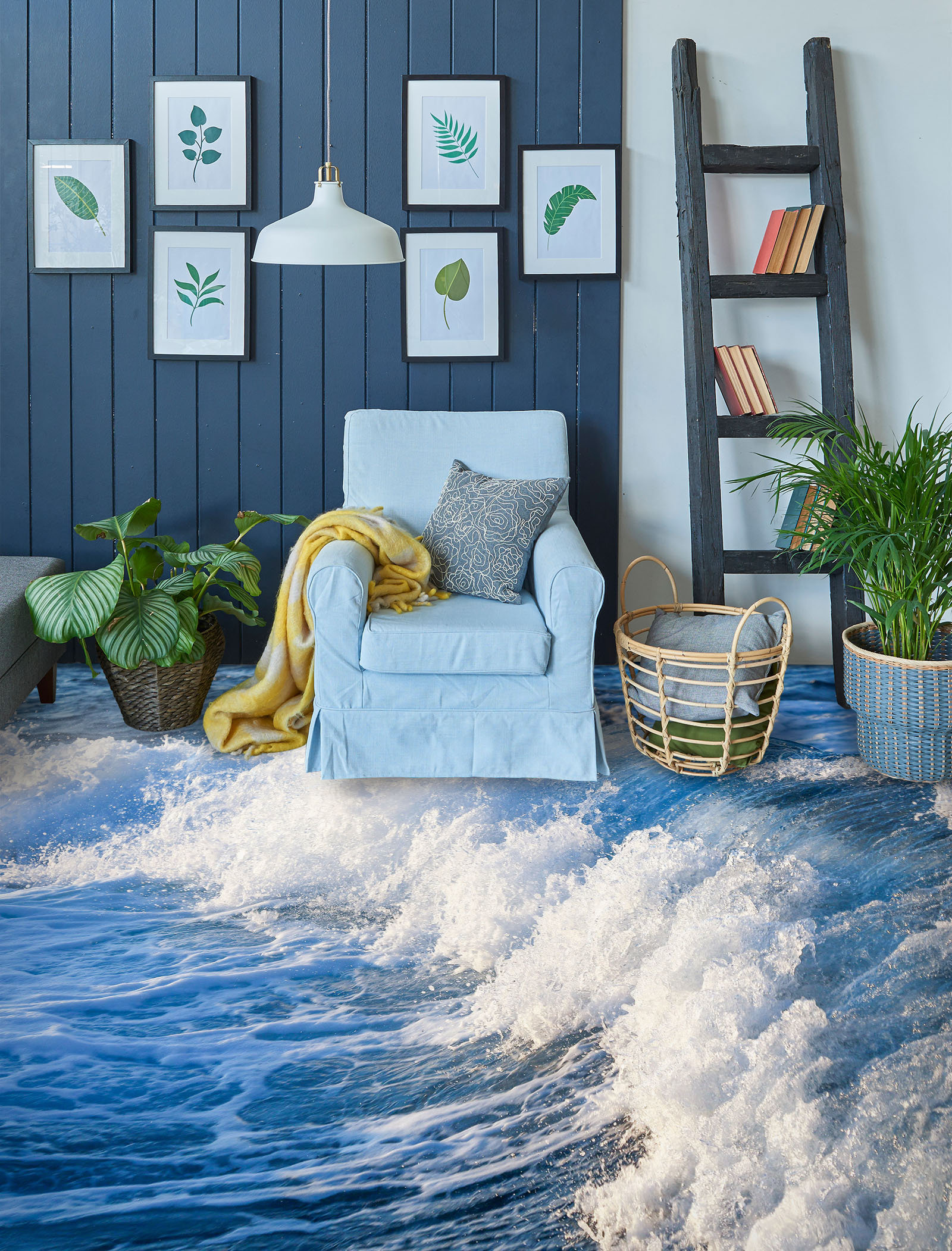 3D Sea Water Splash JJ9305FF Floor Wallpaper Murals Self-adhesive ...