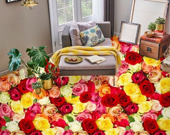 3D Colored Roses 0005 Floor Wallpaper Murals Self-adhesive Removable ...
