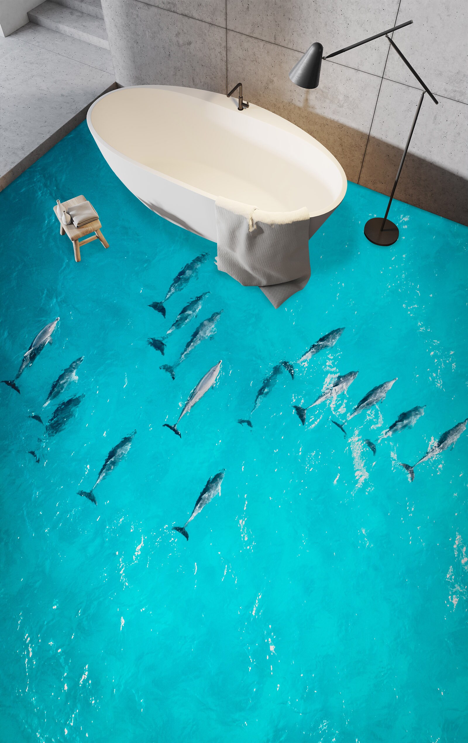 3D Interesting Fine Fish JJ4402FF Floor Wallpaper Murals Self-adhesive ...