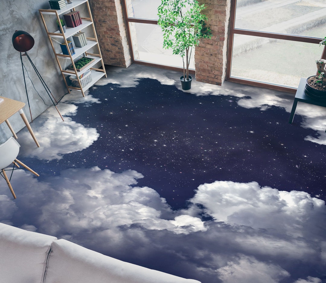 3D Starry Sky at Night JJ5245FF Floor Wallpaper Murals Self-adhesive ...