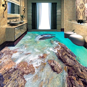 3D Fascinated Sea JJ4906FF Floor Wallpaper Murals Self-adhesive ...