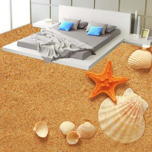 3D Beach Texture JJ5015FF Floor Wallpaper Murals Self-adhesive ...