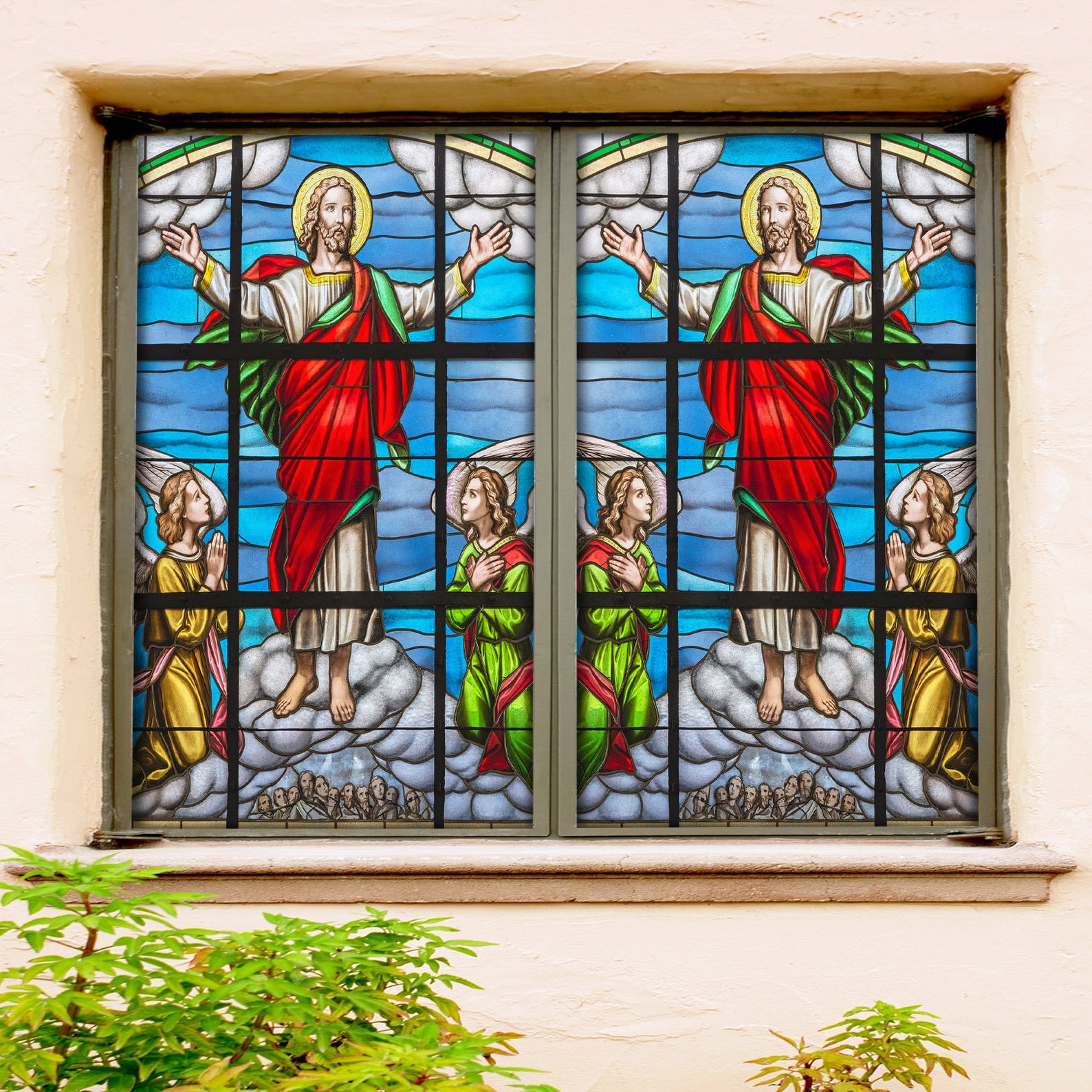 3D Church Priest WD7798 Window Film Print Sticker Cling Stained Glass ...