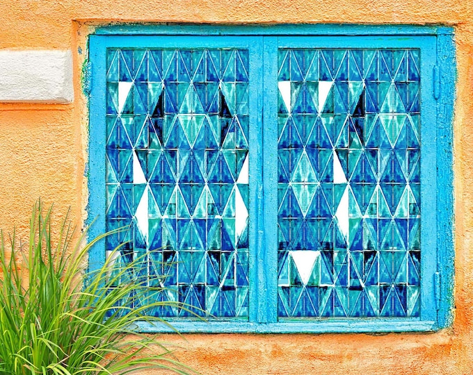 3D Dark Blue Crystal W547 Window Film Print Sticker Cling Stained Glass ...