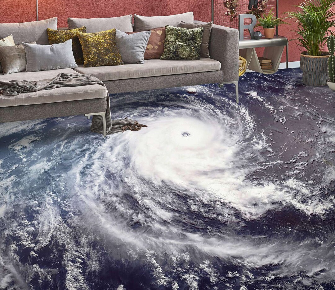 3D Storm Vortex JJ9253FF Floor Wallpaper Murals Self-adhesive Removable ...