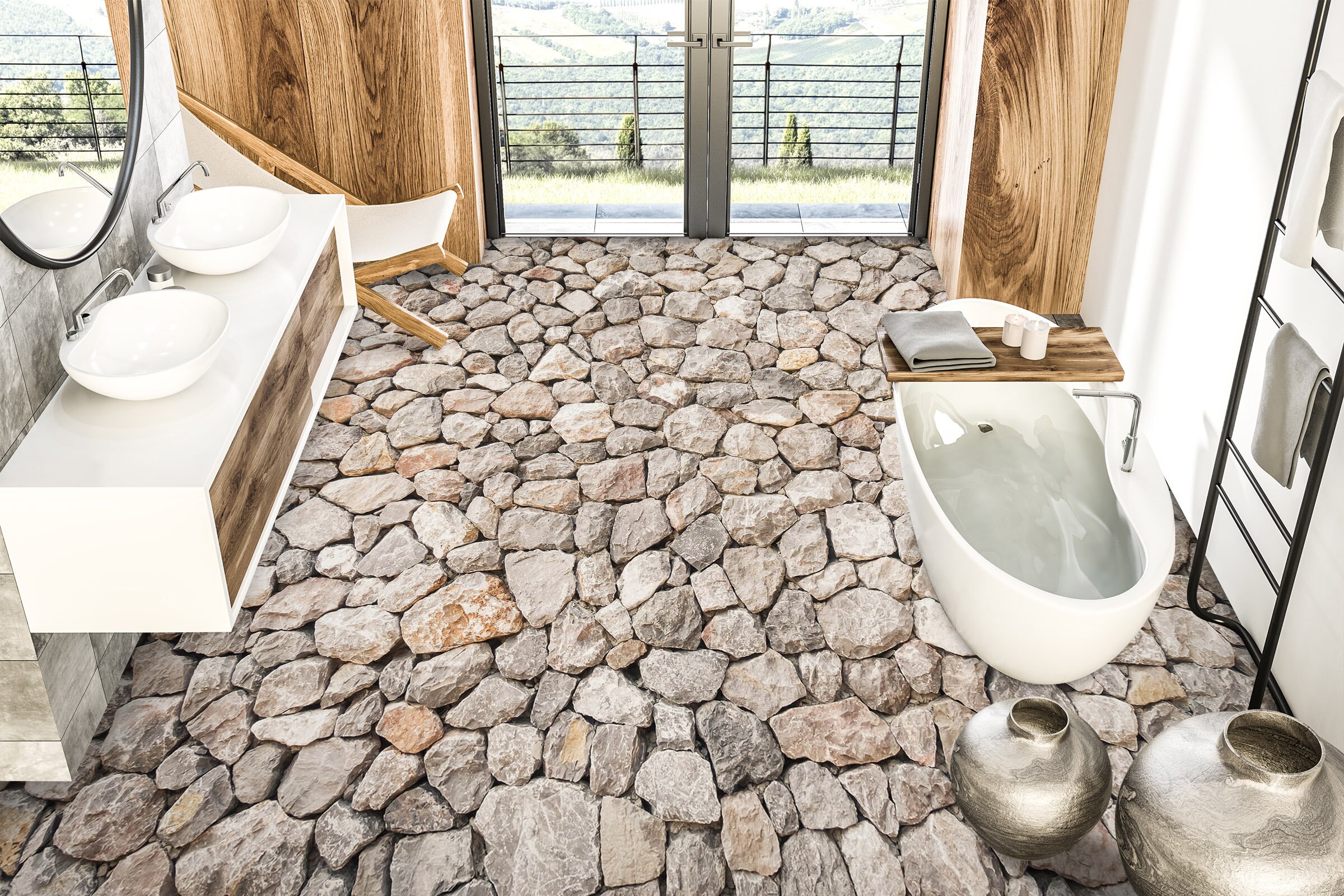 3D Stone Style Design JJ7039FF Floor Wallpaper Murals Self-adhesive ...